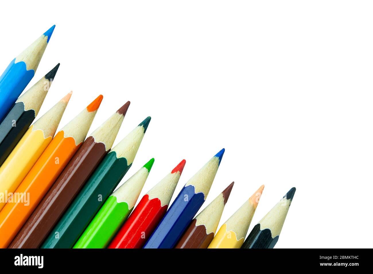 Colored pencils isolated on white background with clipping path Stock ...