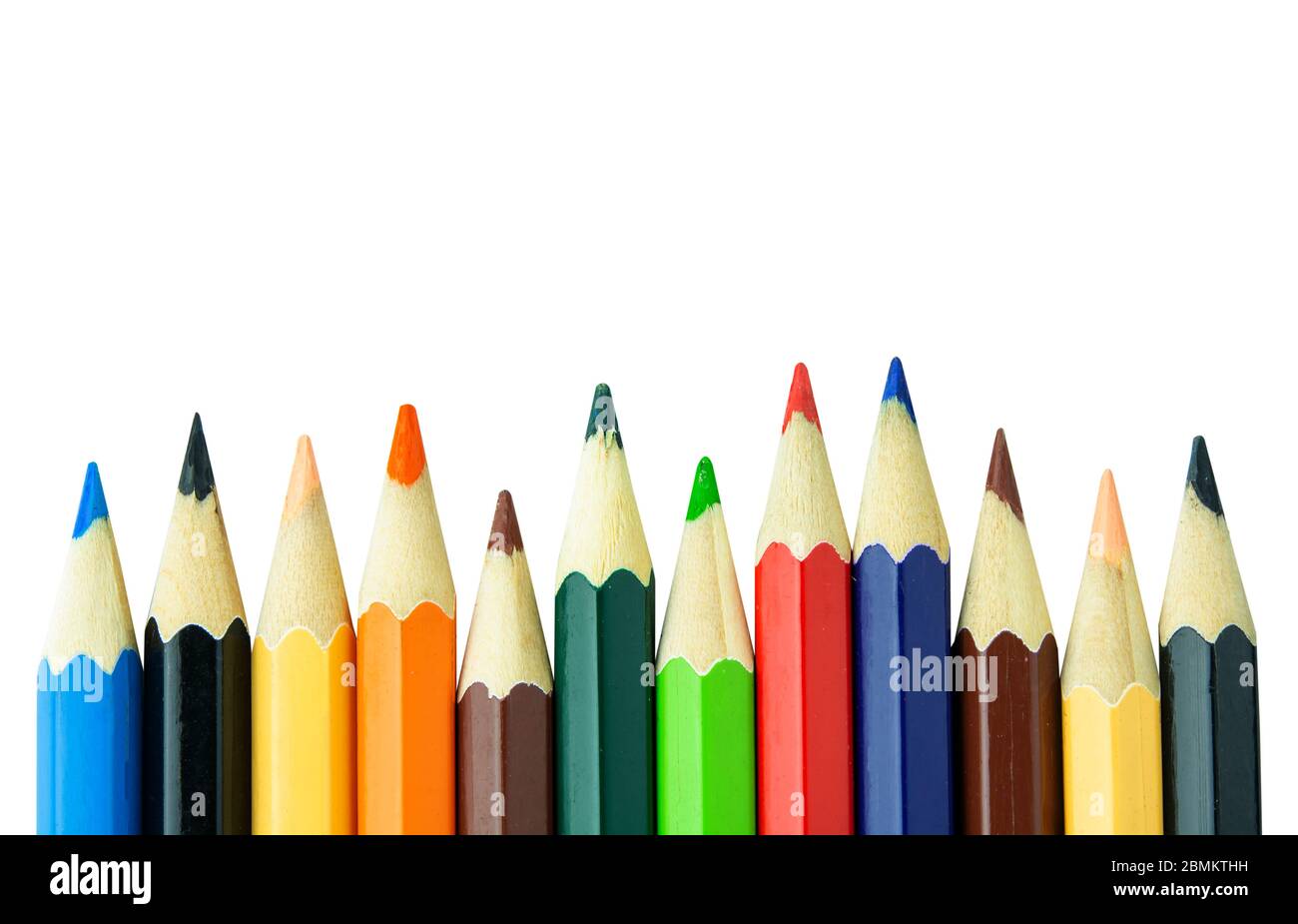 Colored pencils isolated on white background with clipping path Stock ...