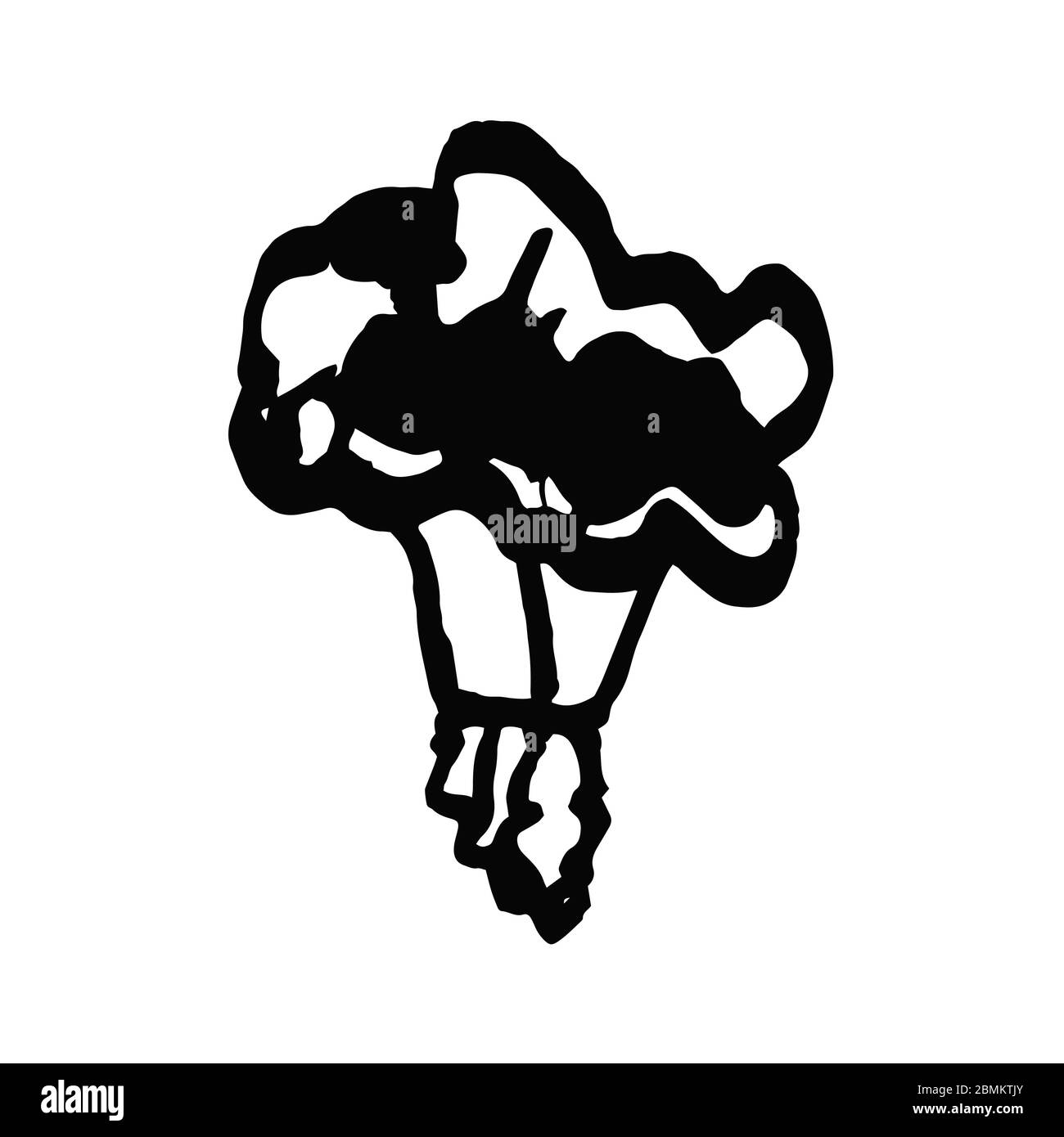 Sign broccoli in doodle style isolated on white background. Vector hand ...