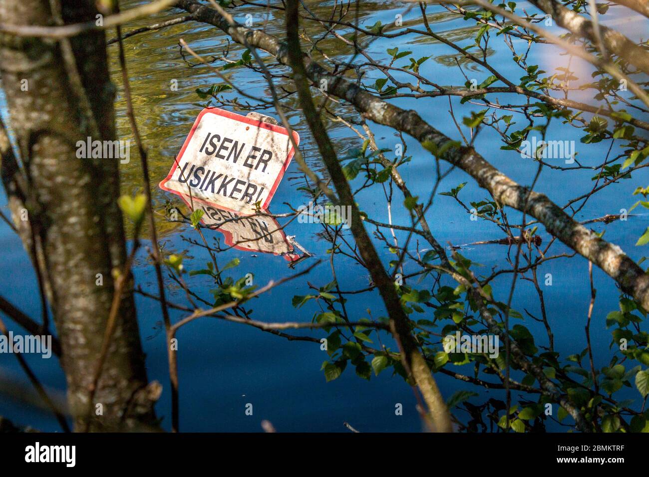 The ice is unsafe, the sign that the ice is unsafe is out in the water ...
