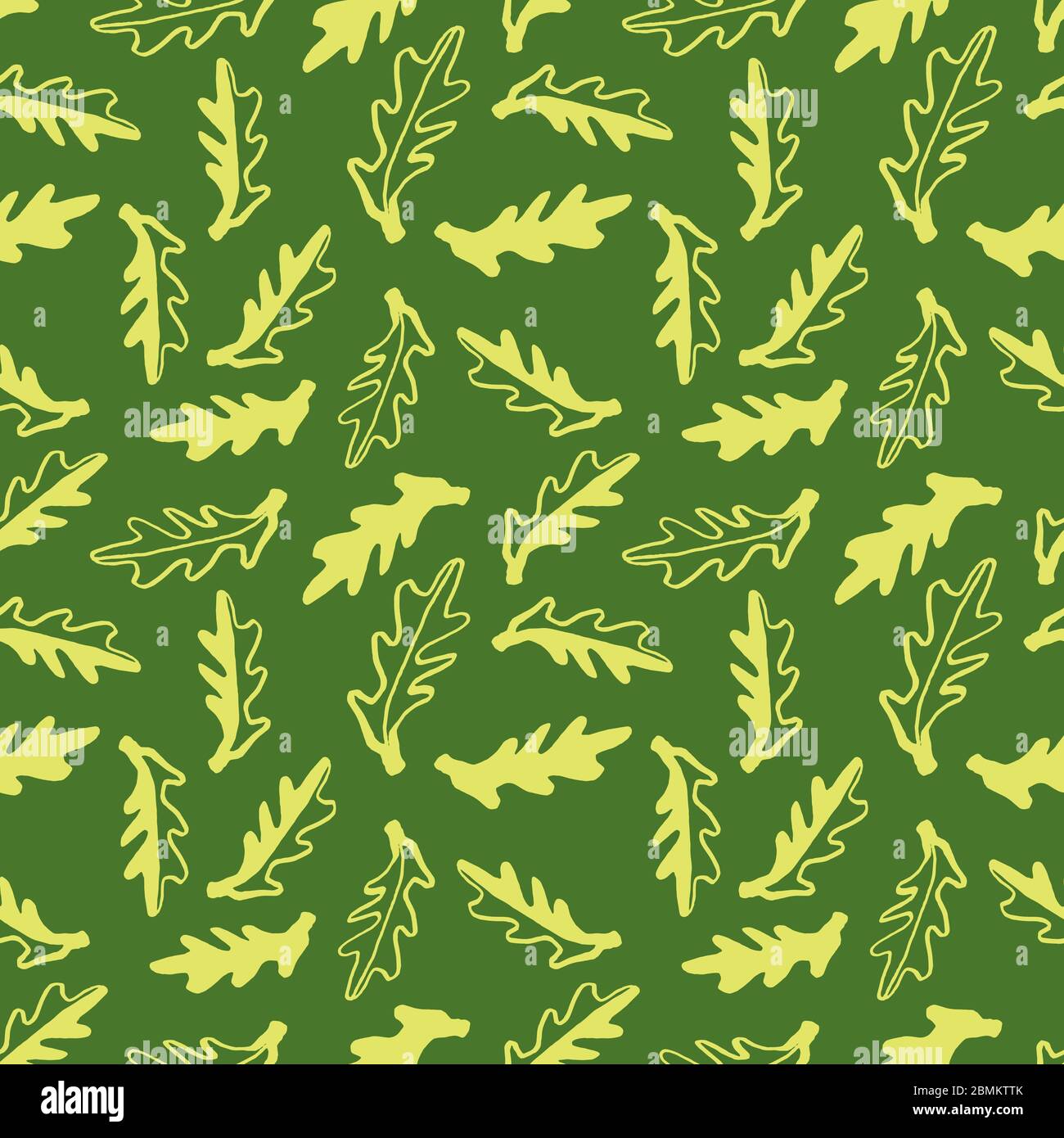Seamless pattern with green arugula isolated. Vector simple cartoon ...