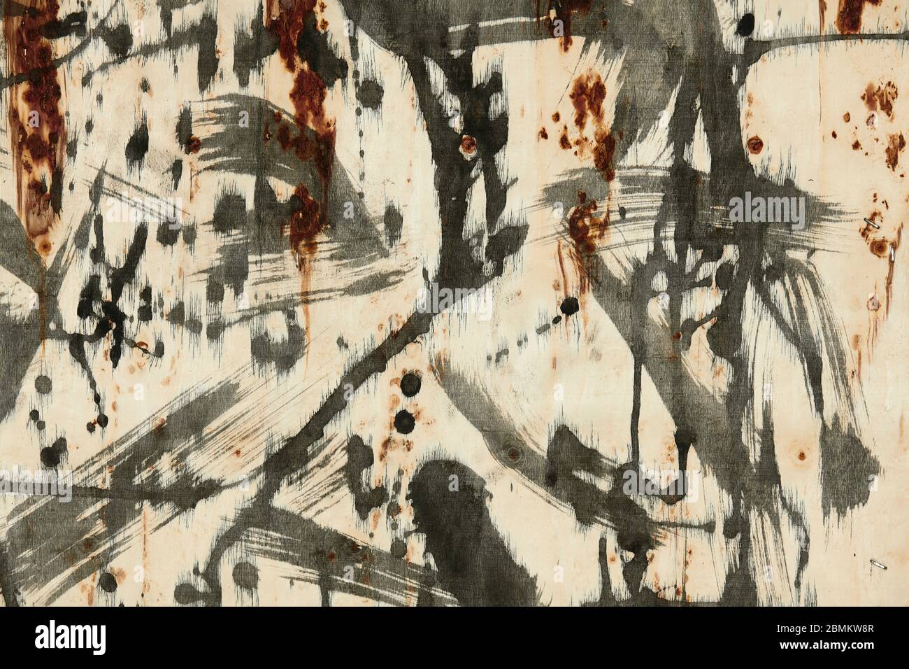 abstract grunge background, artistic painting with black paint on a ...