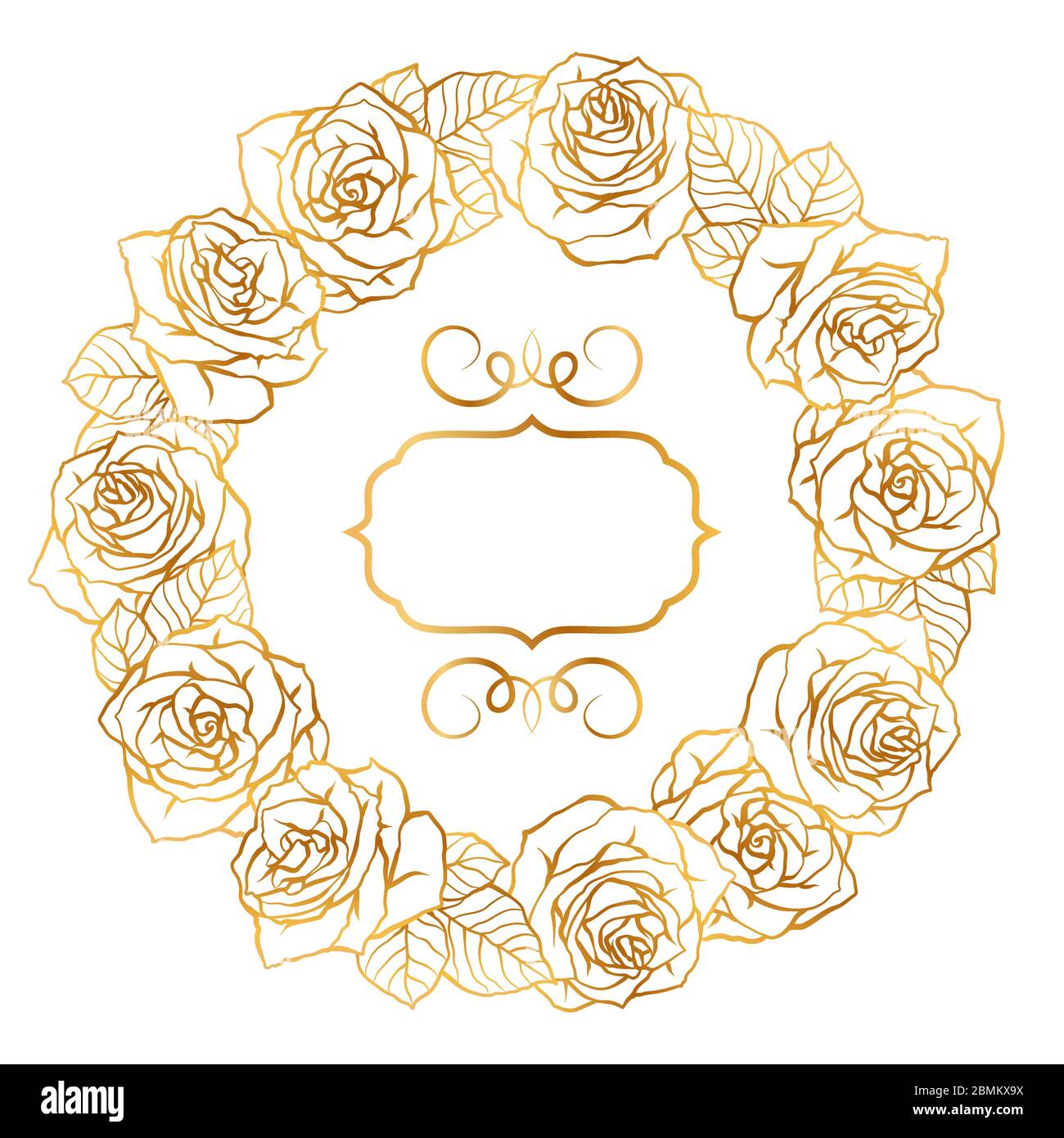 Realistic rose wreath delicate Stock Vector Images - Alamy