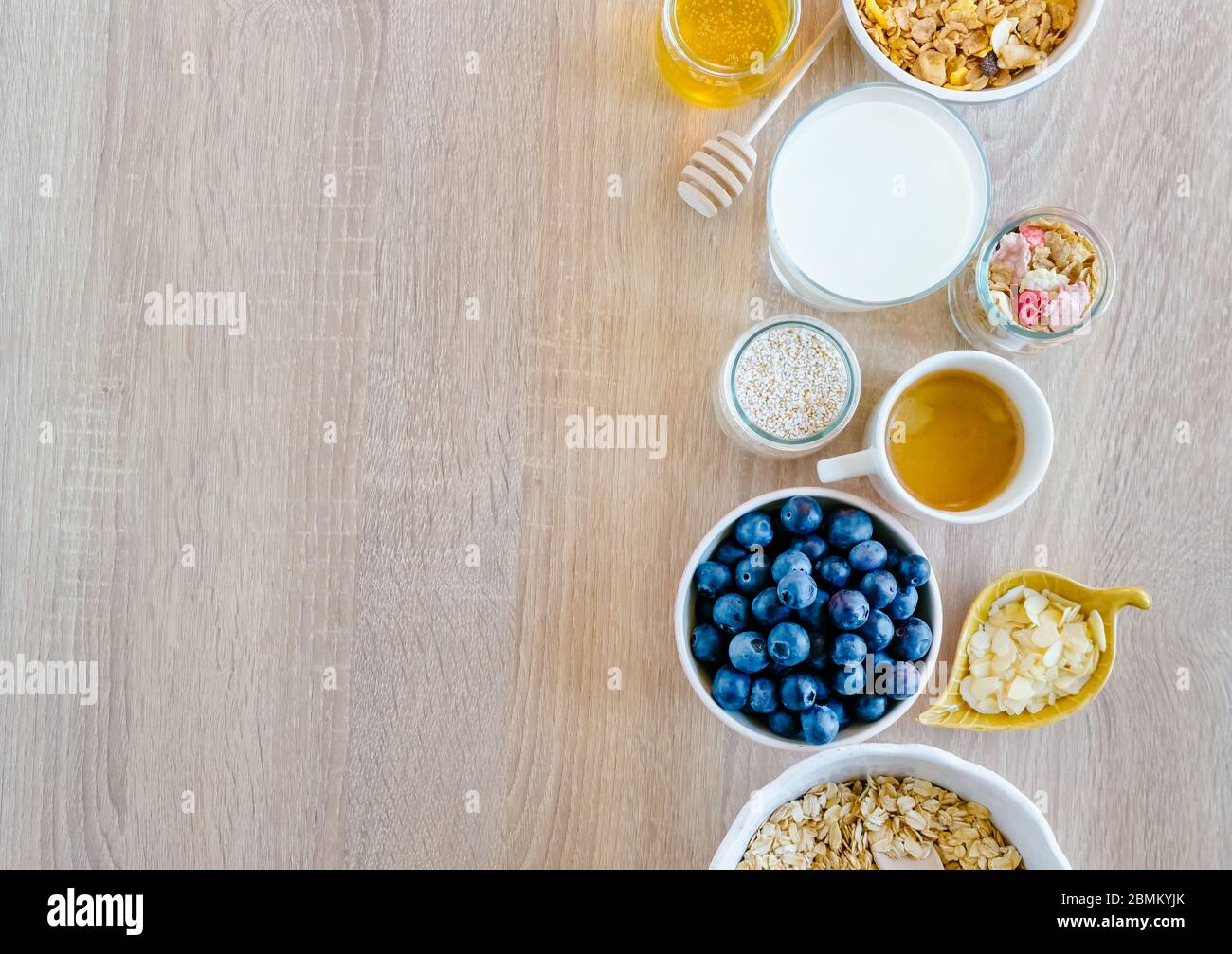 Set different menu for breakfast muesli hi-res stock photography and ...