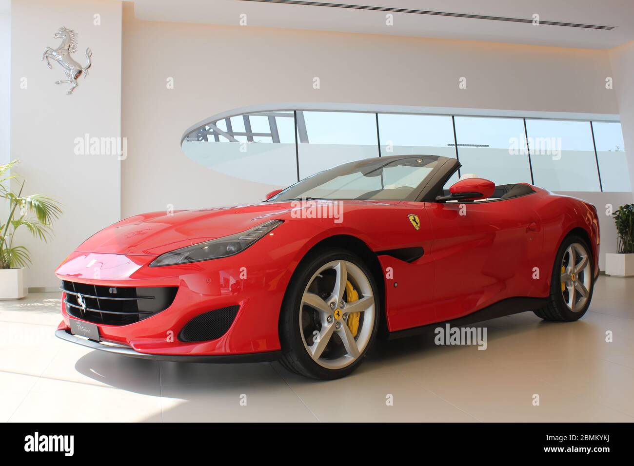 New official Ferrari dealer showroom in Dubai, United Arab Emirates ...