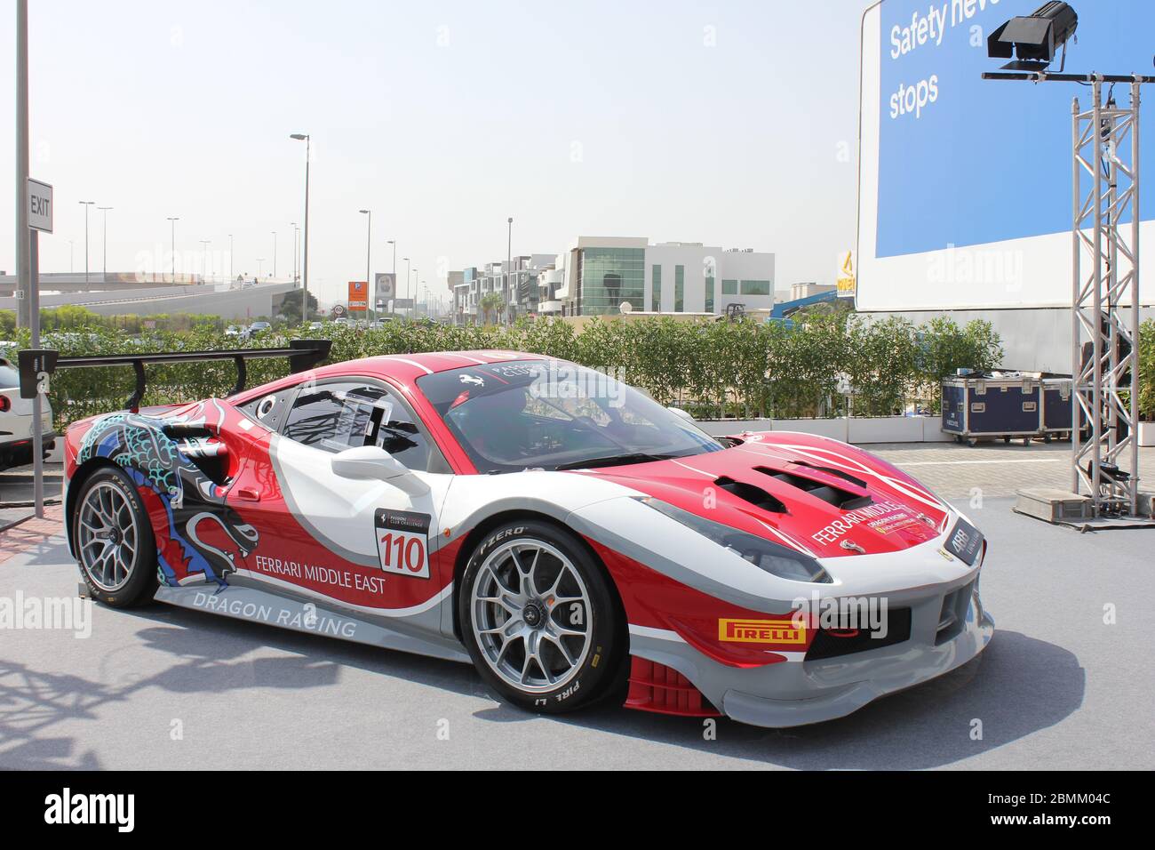 New official Ferrari dealer showroom in Dubai, United Arab Emirates ...