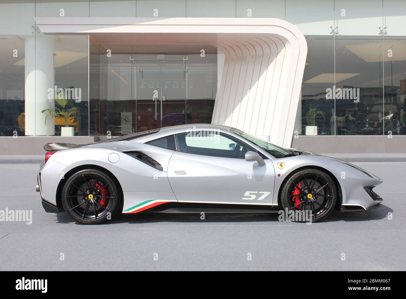 New official Ferrari dealer showroom in Dubai, United Arab Emirates ...