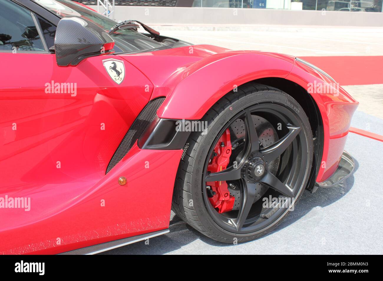 New official Ferrari dealer showroom in Dubai, United Arab Emirates ...