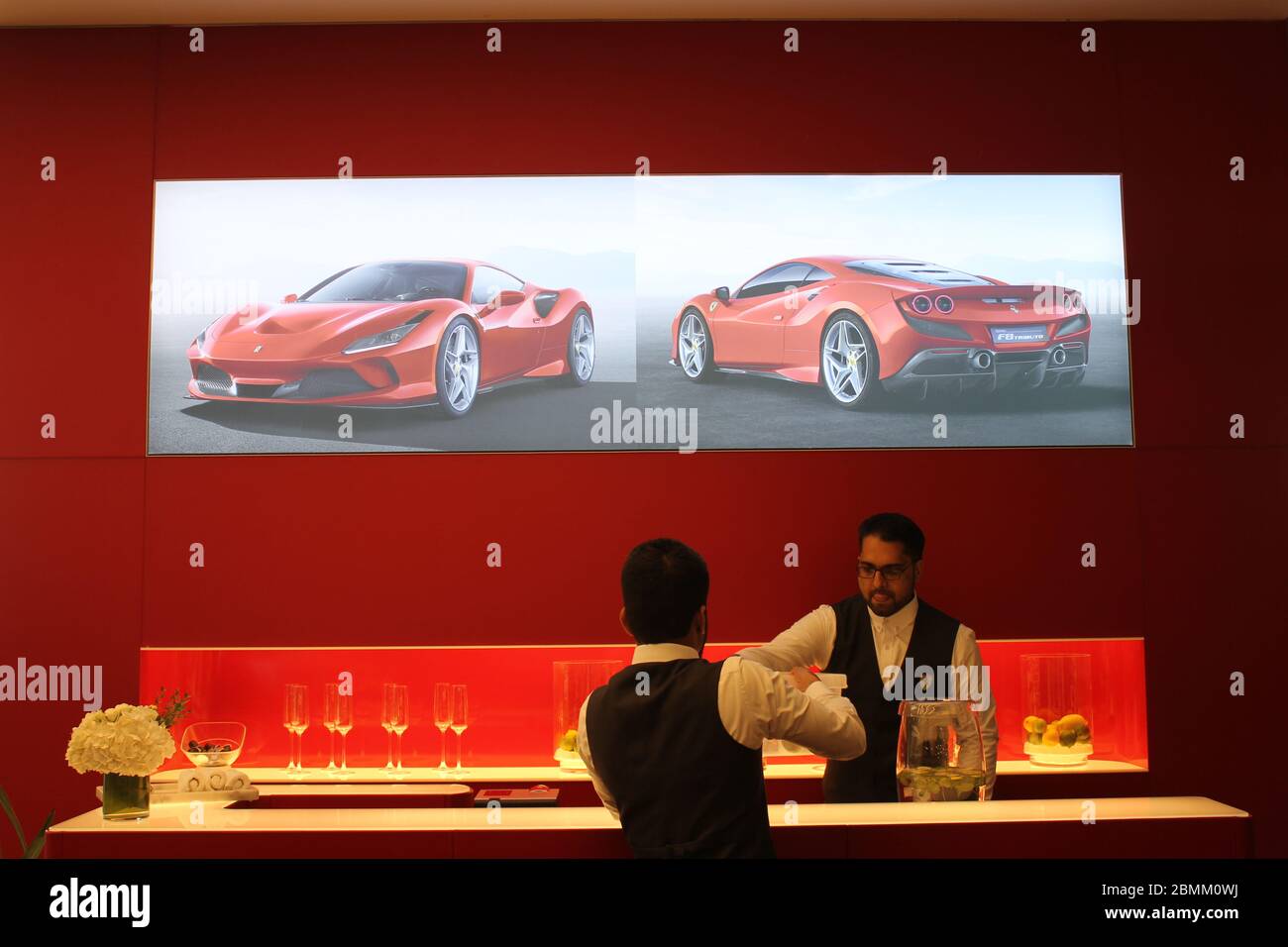 New official Ferrari dealer showroom in Dubai, United Arab Emirates ...
