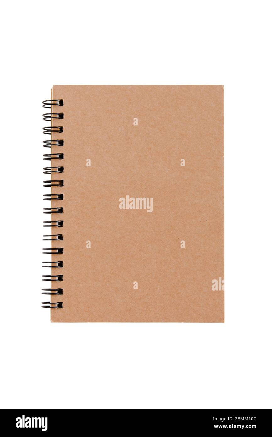 brown notebook isolated on white background with clipping path Stock ...