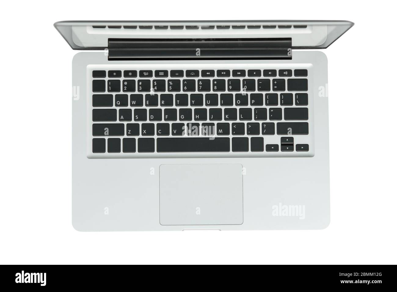 Laptop computer top view isolated on white background with clipping ...