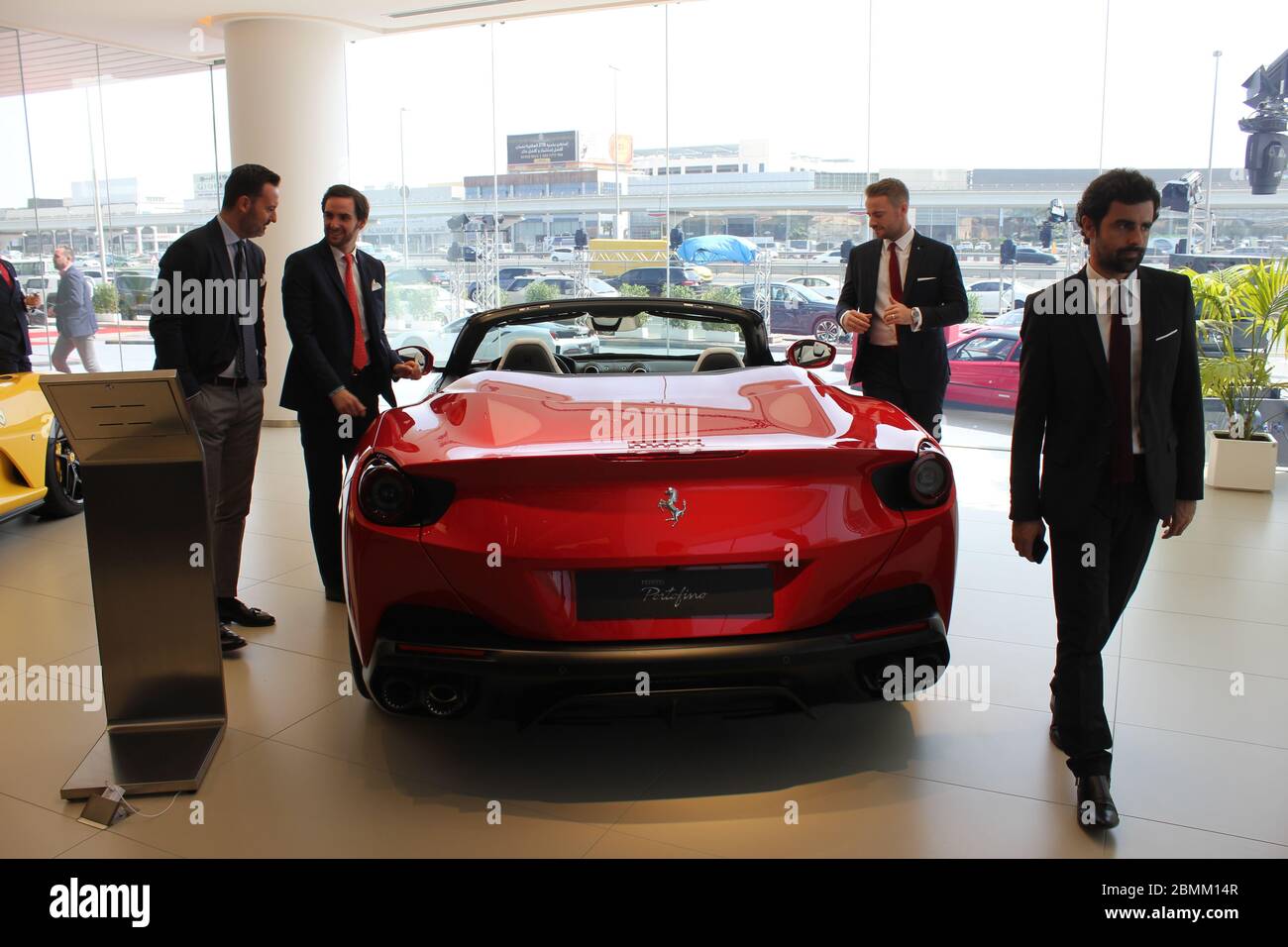 New official Ferrari dealer showroom in Dubai, United Arab Emirates ...