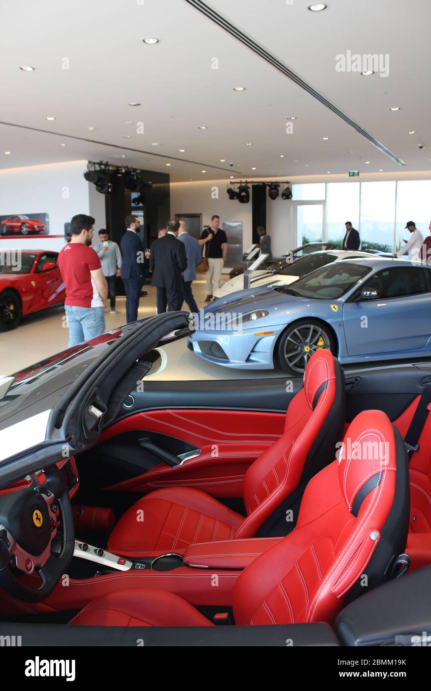 New official Ferrari dealer showroom in Dubai, United Arab Emirates ...