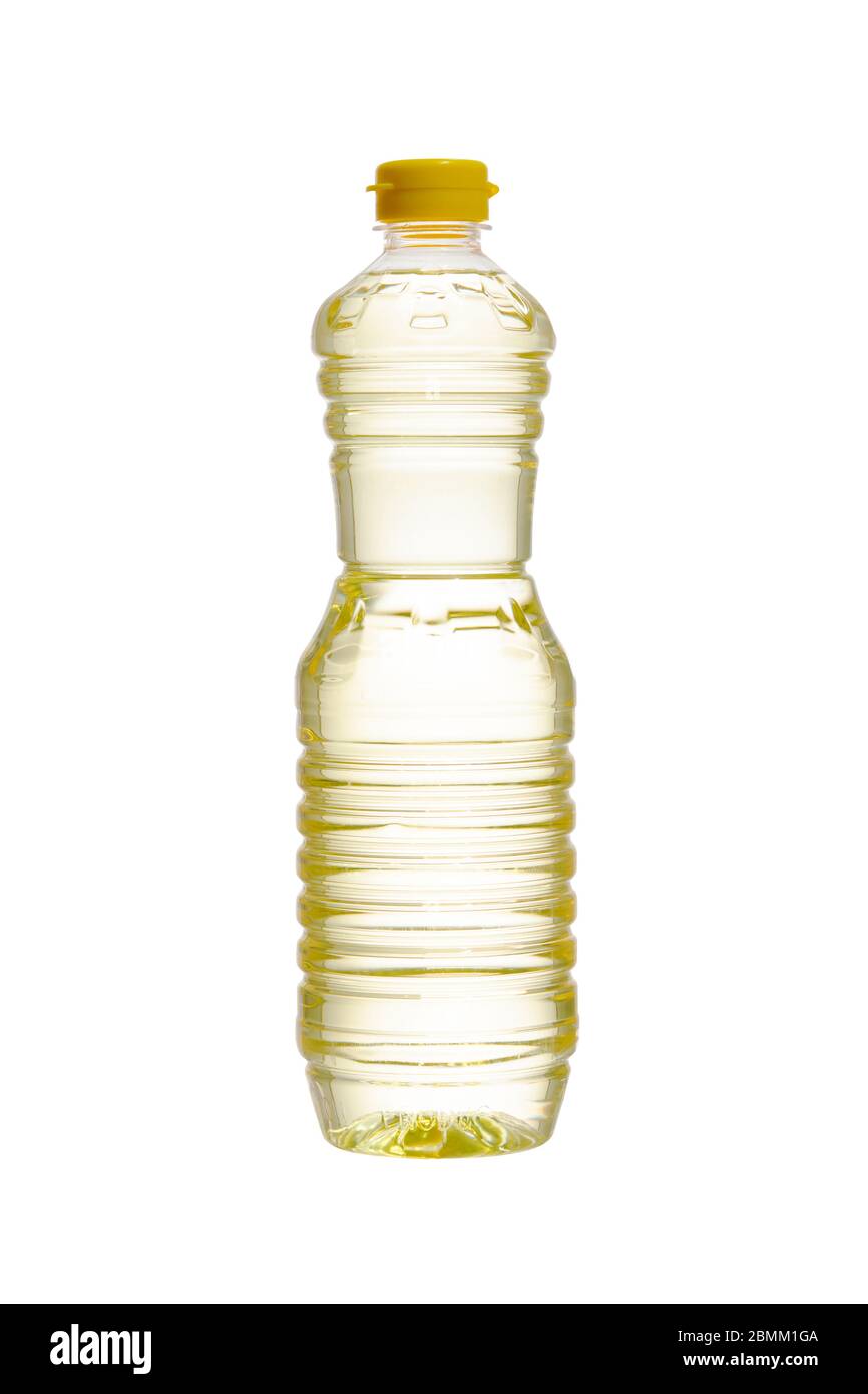 Vegetable oil bottle isolated on white background. with clipping path ...