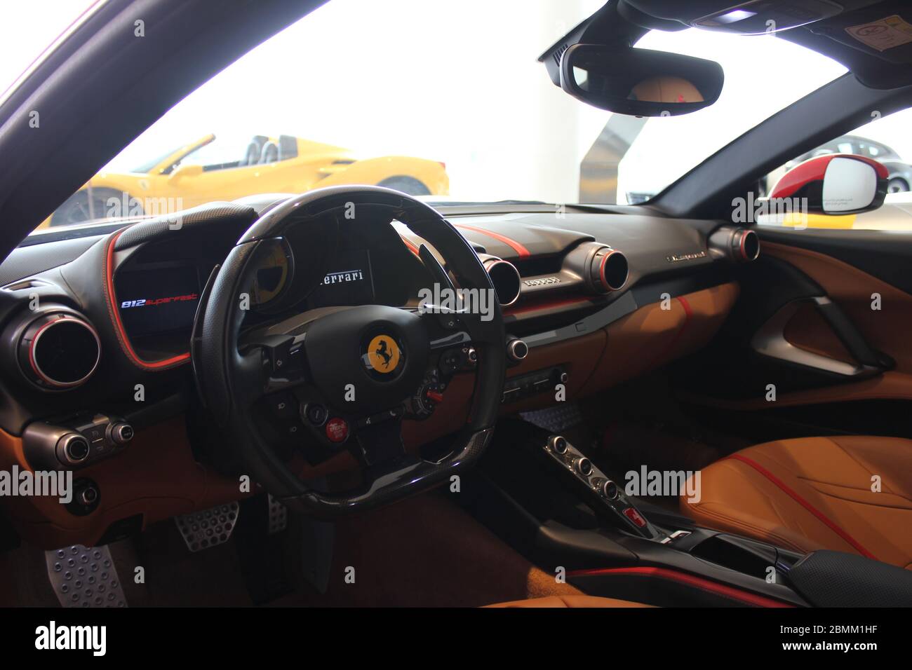 New official Ferrari dealer showroom in Dubai, United Arab Emirates ...