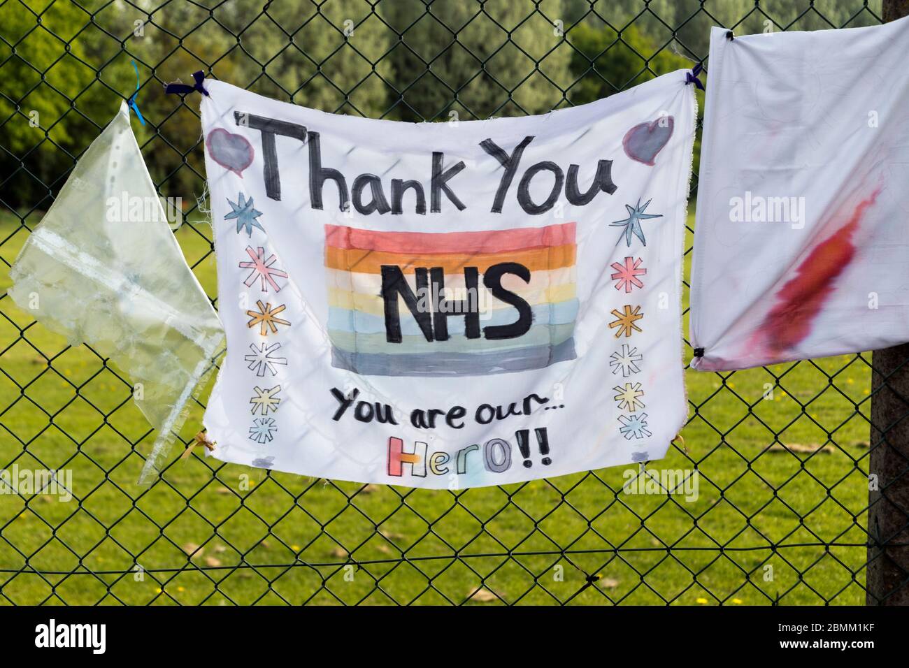 Hand drawn NHS thank you poster Stock Photo - Alamy