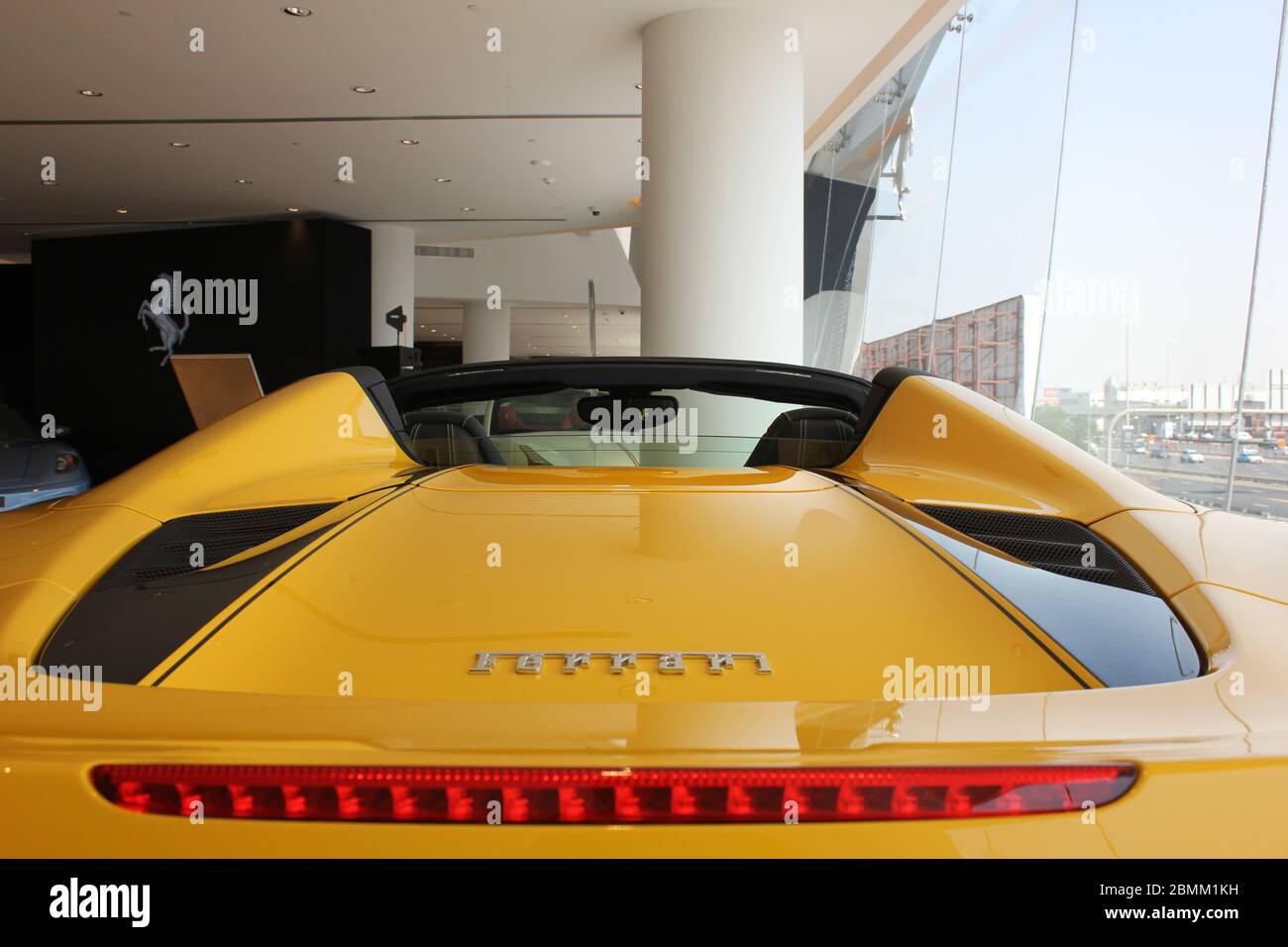 New official Ferrari dealer showroom in Dubai, United Arab Emirates ...
