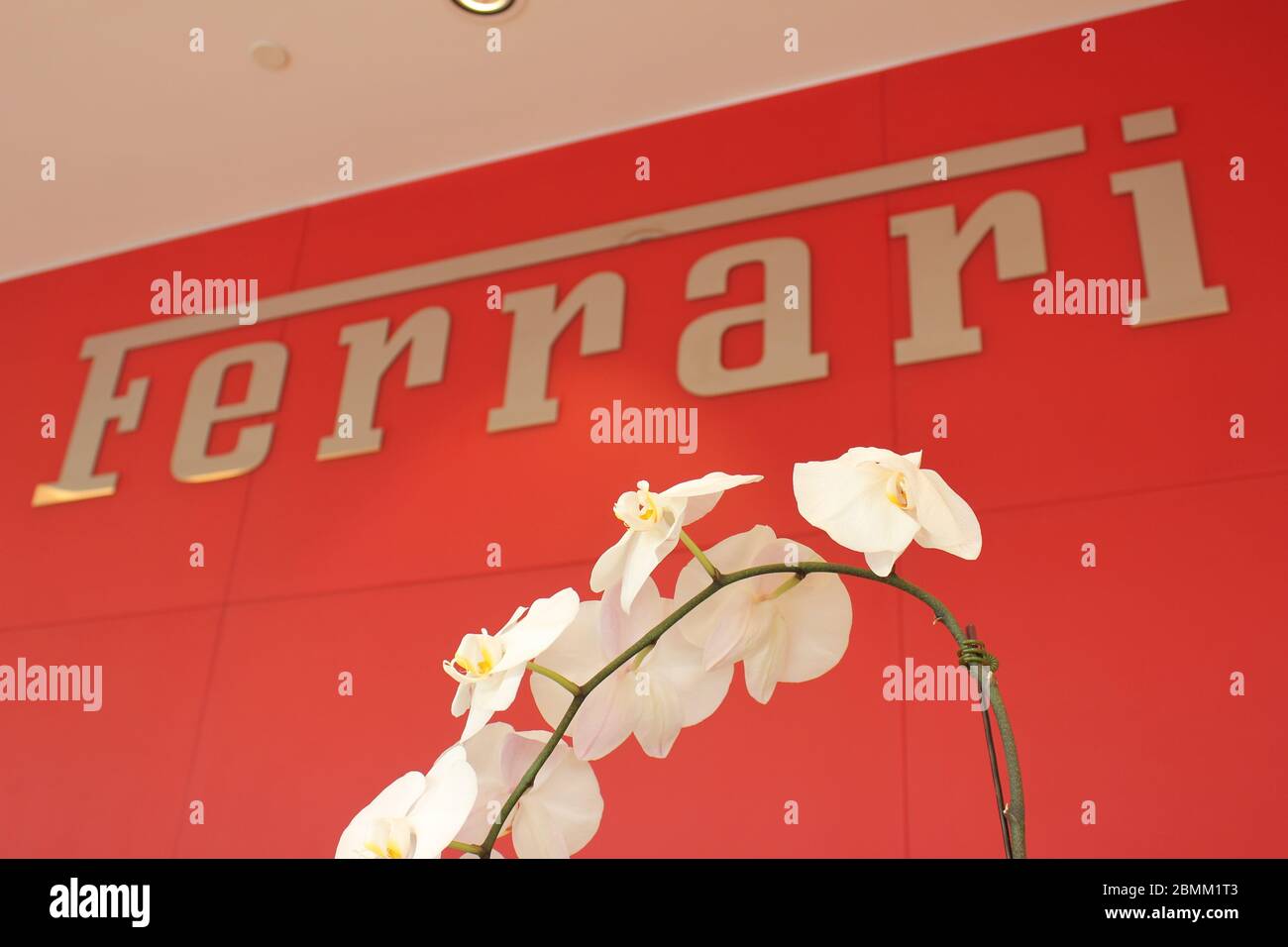 New official Ferrari dealer showroom in Dubai, United Arab Emirates ...