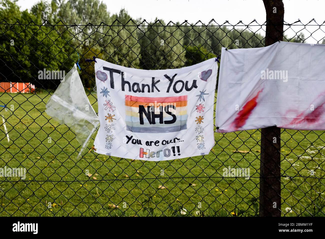 Hand drawn NHS thank you poster Stock Photo - Alamy
