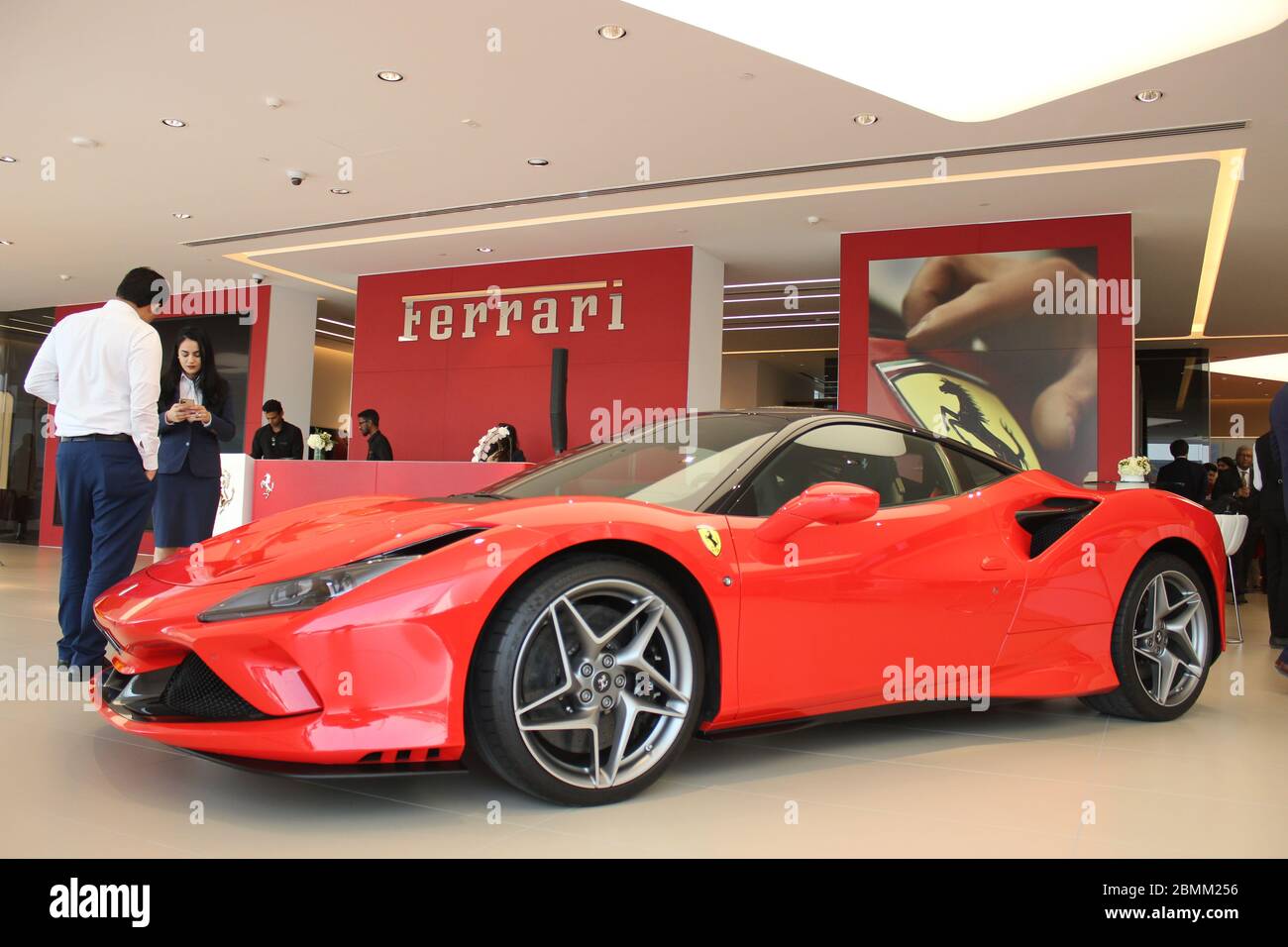 New official Ferrari dealer showroom in Dubai, United Arab Emirates ...