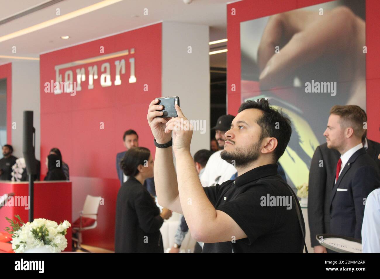 New official Ferrari dealer showroom in Dubai, United Arab Emirates ...