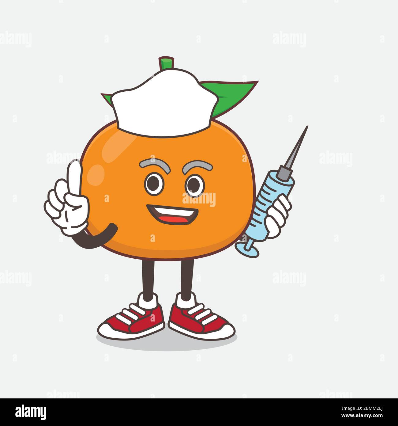 An illustration of Mandarin Fruit cartoon mascot character as nurse ...