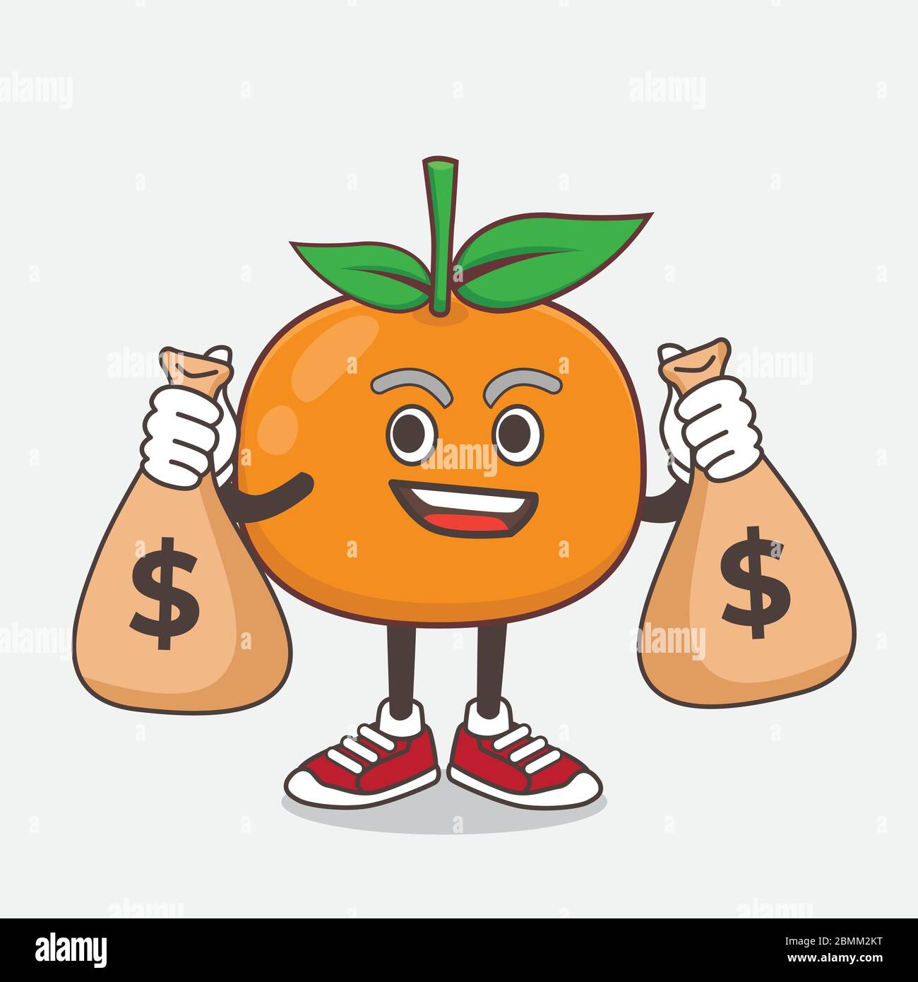 An illustration of Mandarin Fruit cartoon mascot character holding ...