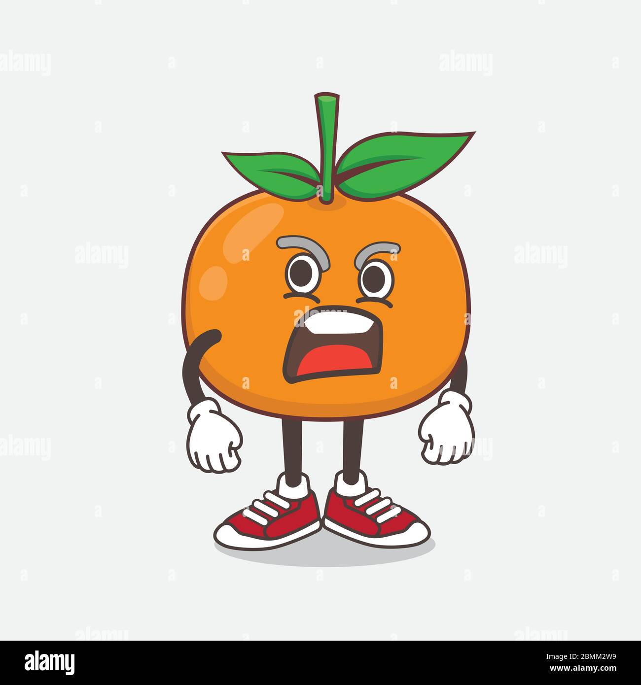 An illustration of Mandarin Fruit cartoon mascot character with angry ...