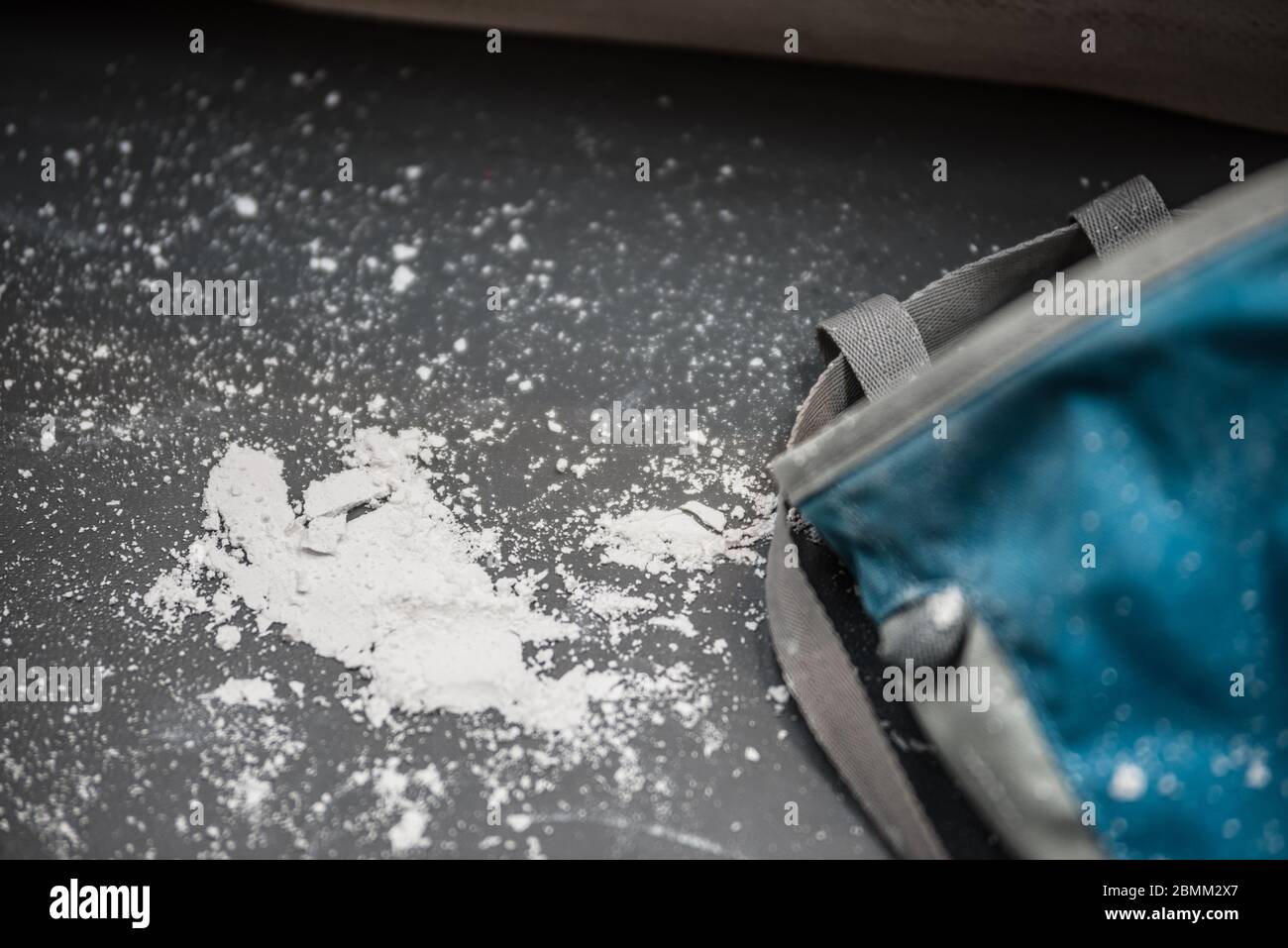 powder chalk magnesium for indoor rock climbing Stock Photo - Alamy