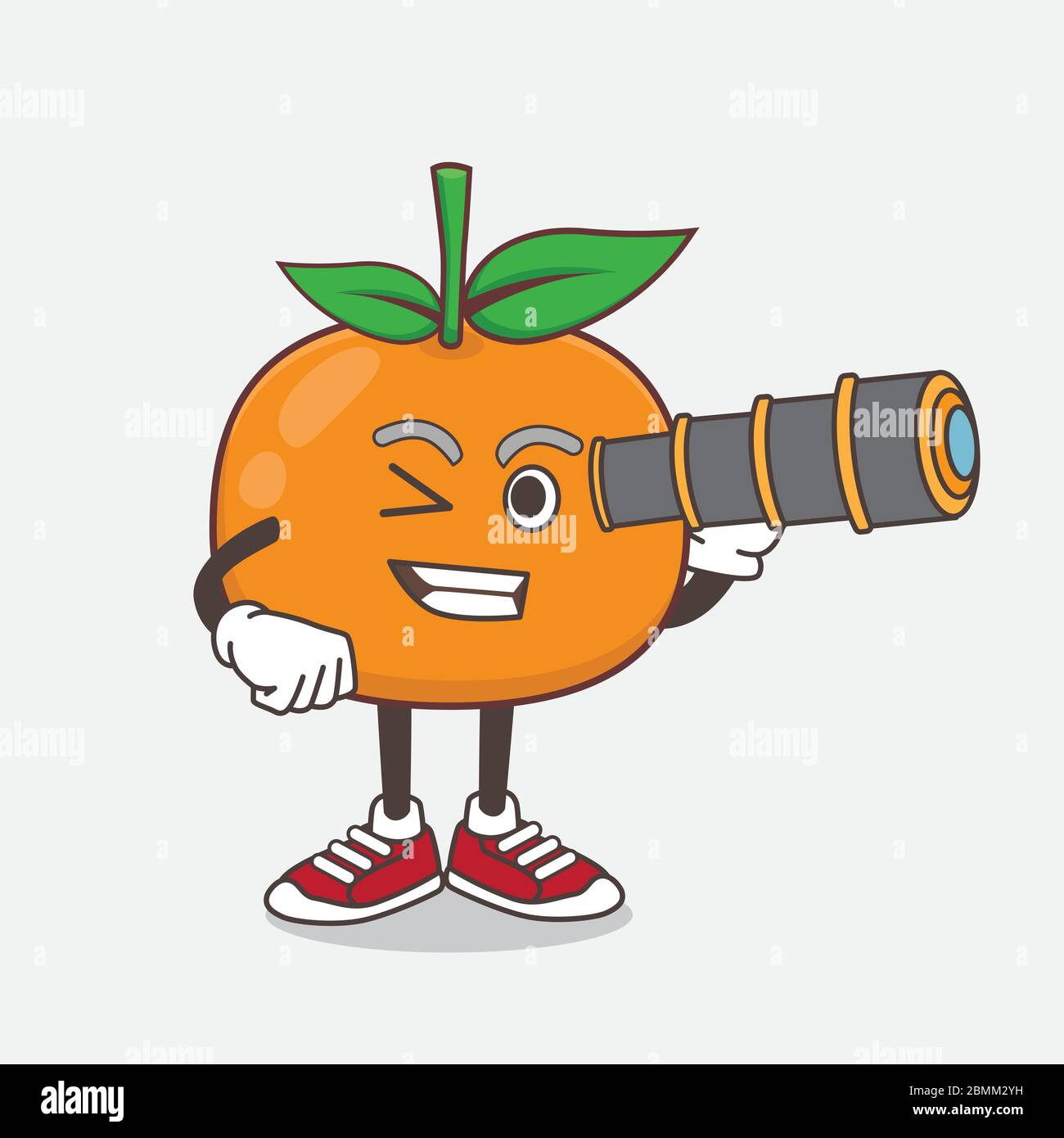An illustration of Mandarin Fruit cartoon mascot character using a ...