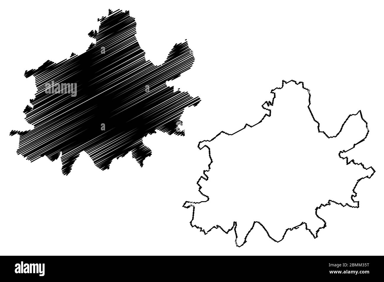 Kragujevac City (Republic of Serbia, Sumadija District) map vector ...