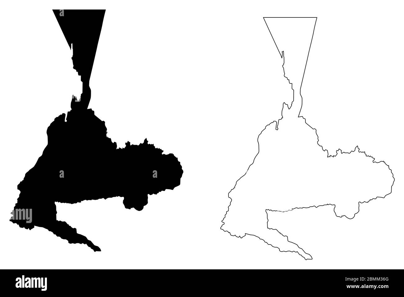 Urumqi City (People's Republic of China, Xinjiang Province) map vector ...