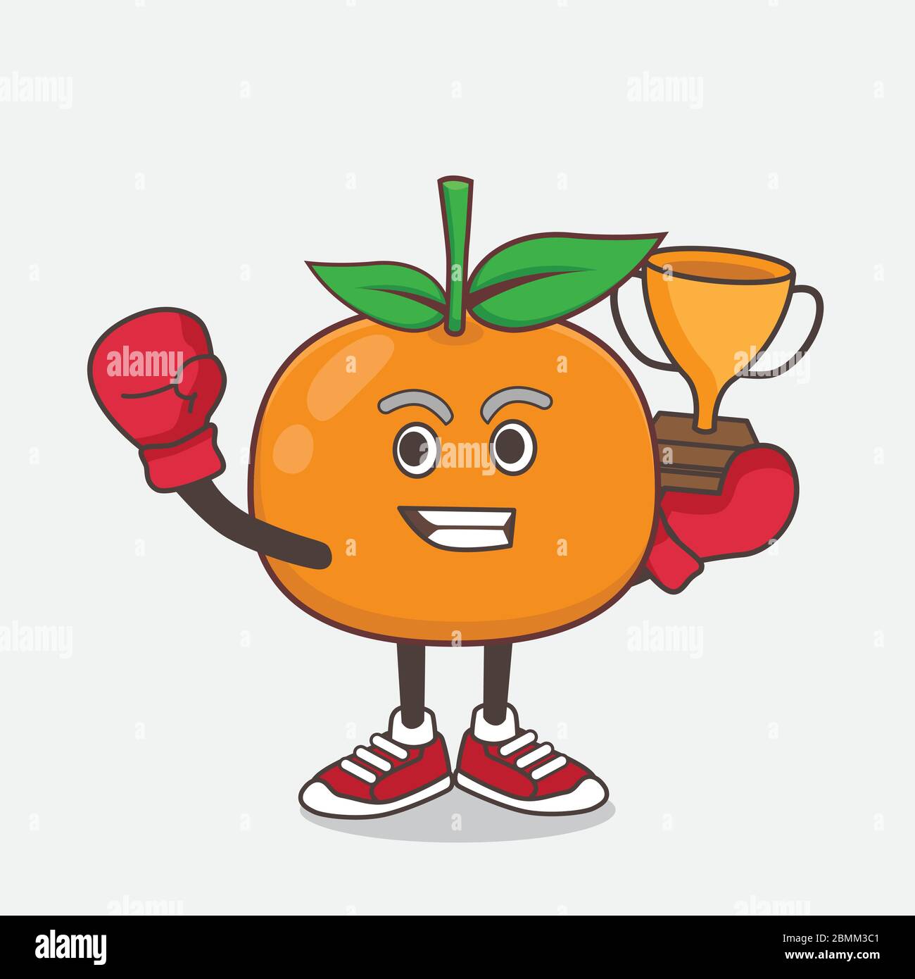 An illustration of Mandarin Fruit cartoon mascot character as Boxing ...