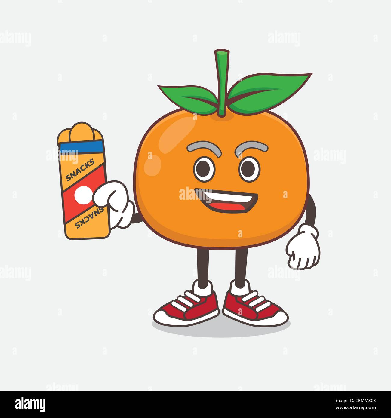 An illustration of Mandarin Fruit cartoon mascot character giving ...