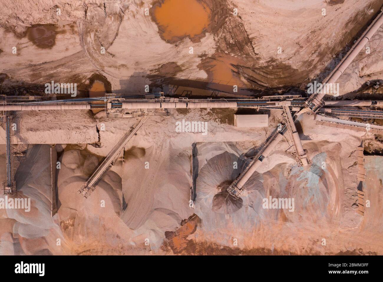 Mining from above. Industrial open pit mineral mine. Aerial view of ...