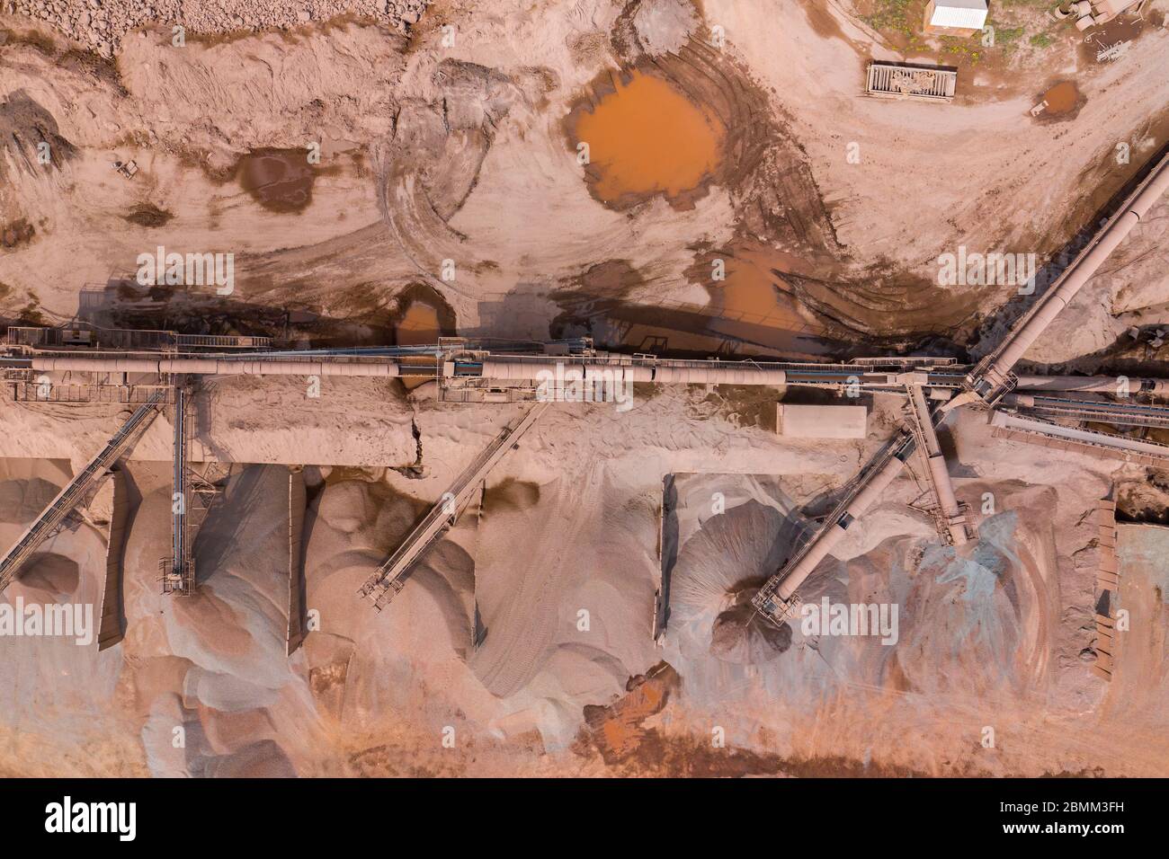 Mining from above. Industrial open pit mineral mine. Aerial view of ...