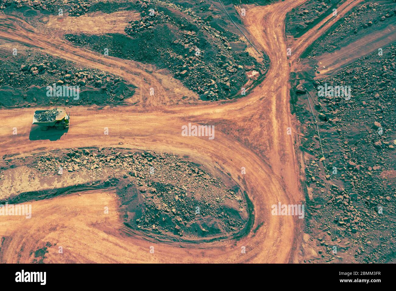 Mining from above. Industrial open pit mineral mine. Aerial view of ...