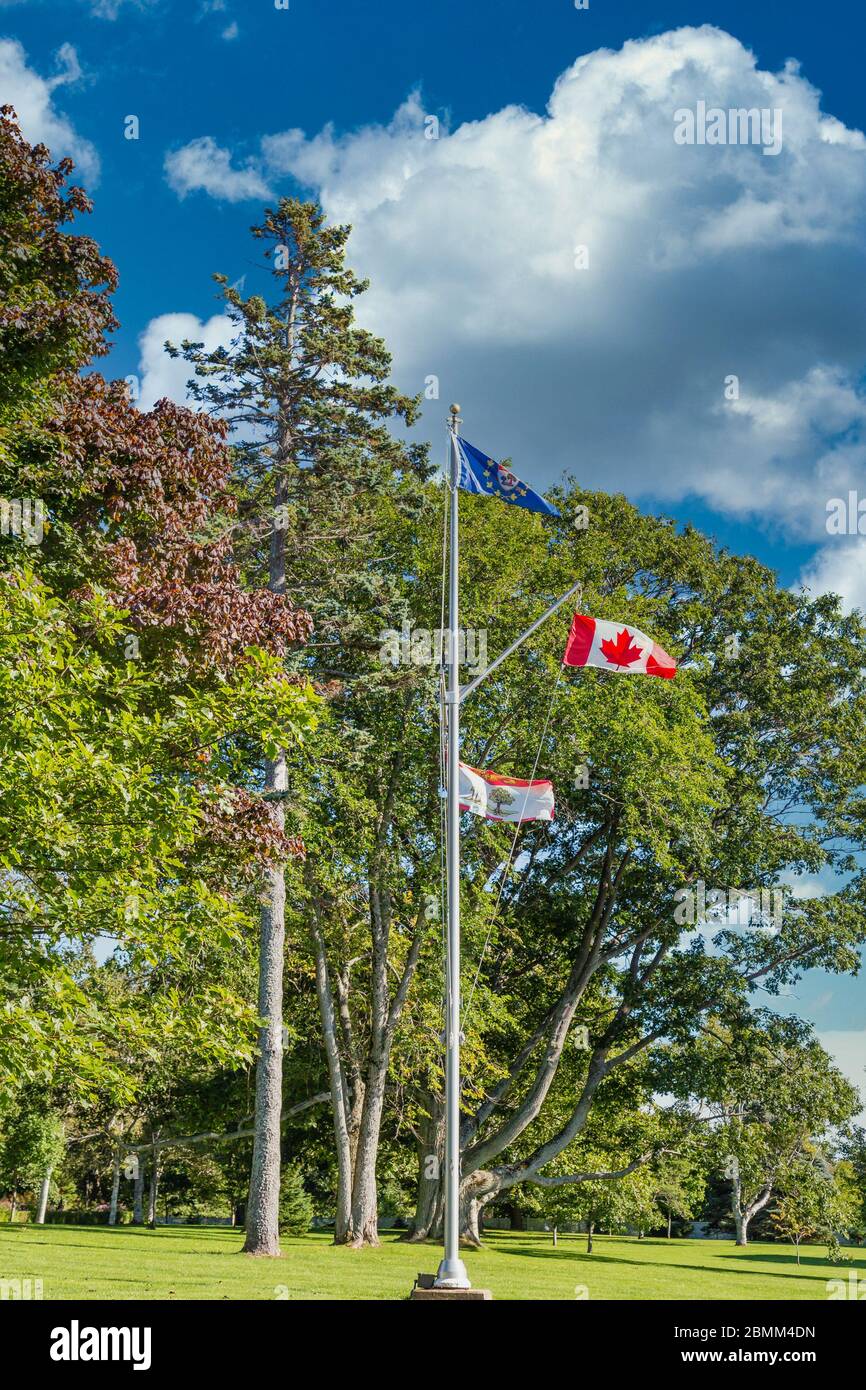 Flags in Canadian Park Stock Photo - Alamy
