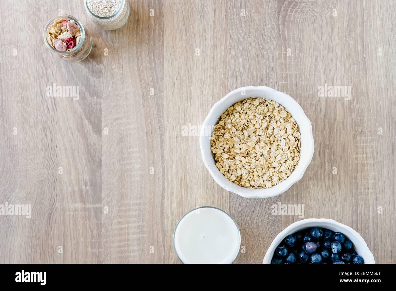 Healthy breakfast set Stock Photo - Alamy