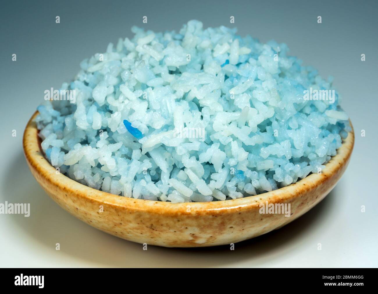 Blue color cooked rice by color of butterfly pea flower Stock Photo - Alamy