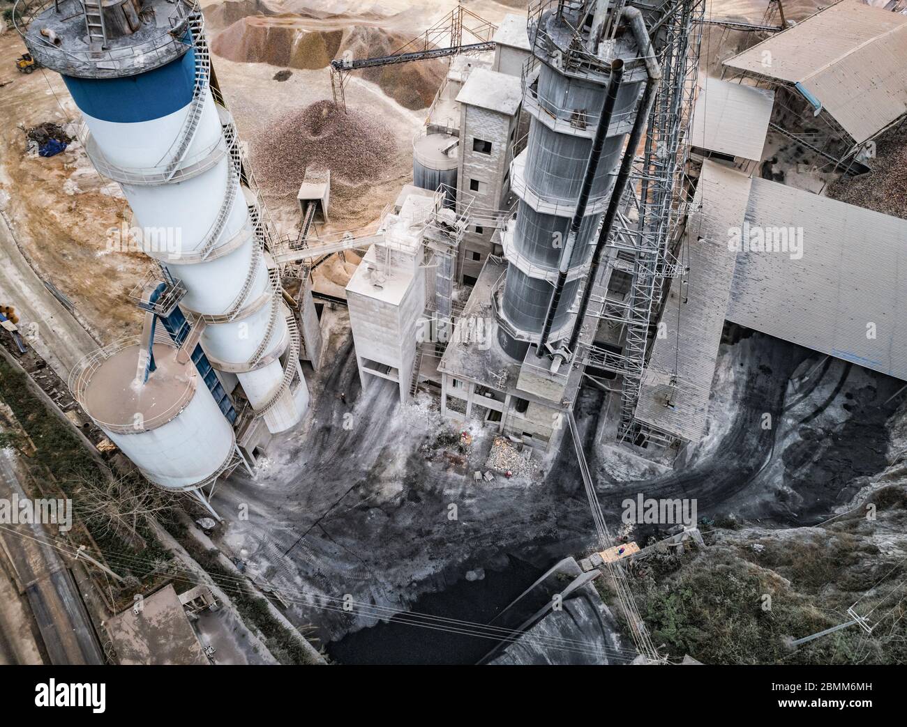 aerial view of construction material factory Stock Photo - Alamy