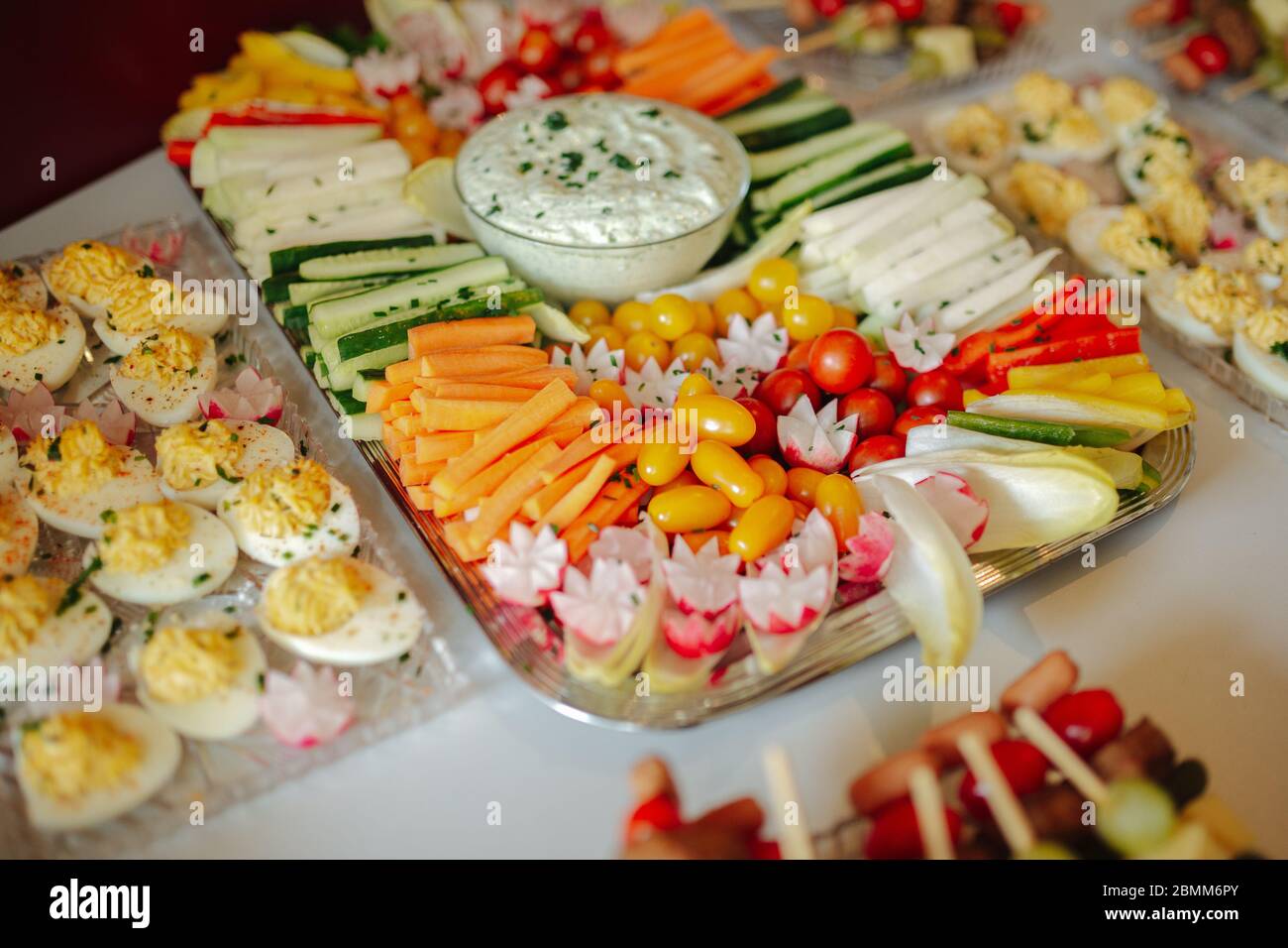Delicious food at a wedding Stock Photo - Alamy