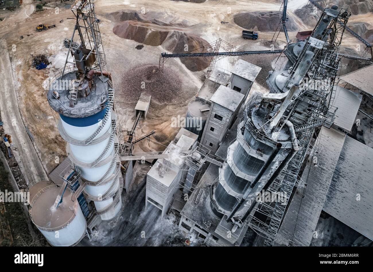 aerial view of construction material factory Stock Photo - Alamy