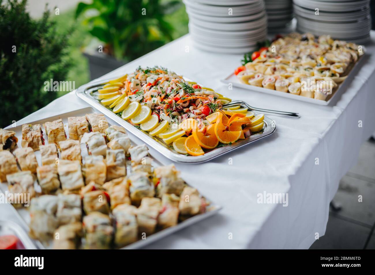 Delicious food at a wedding Stock Photo - Alamy
