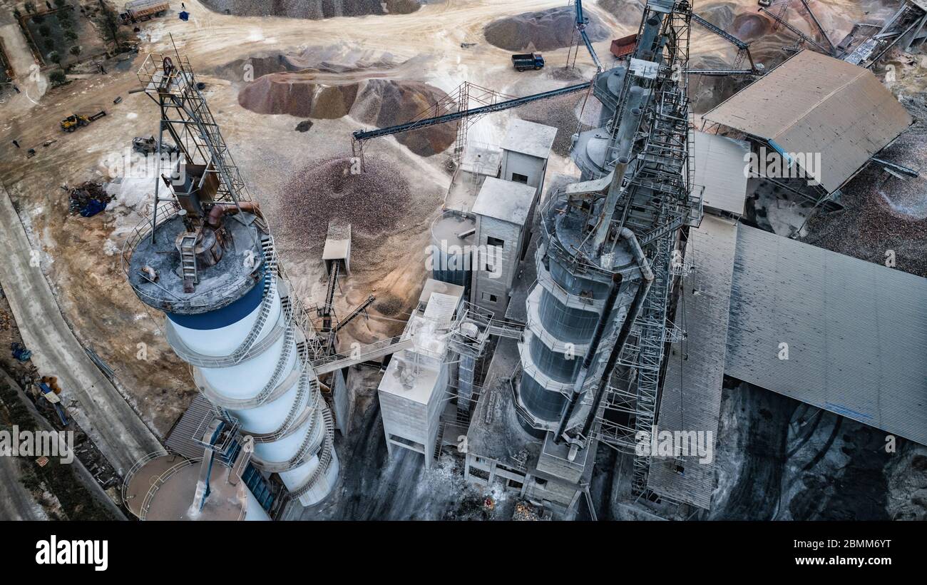 aerial view of construction material factory Stock Photo - Alamy