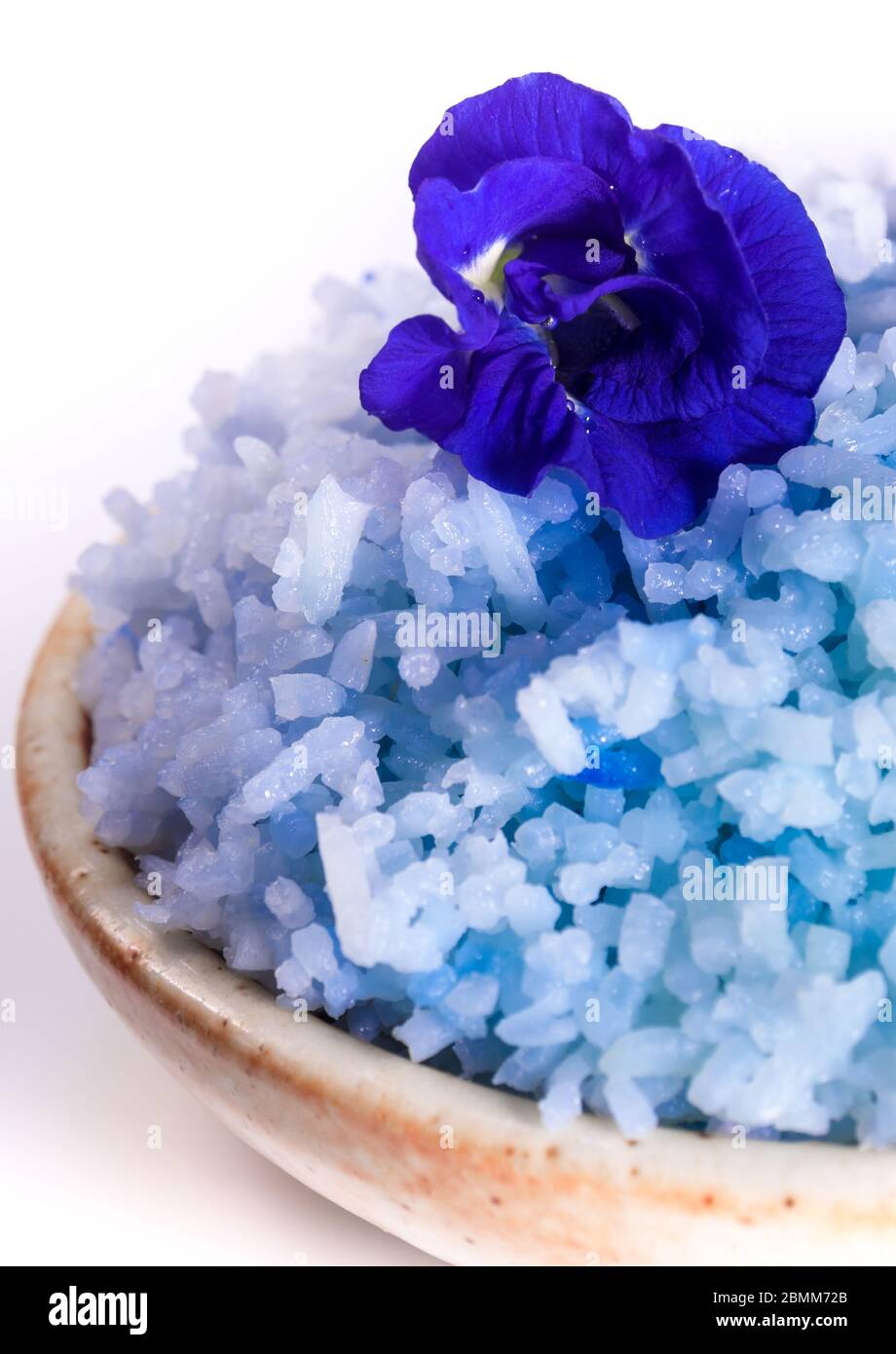 Blue color cooked rice by color of butterfly pea flower Stock Photo - Alamy