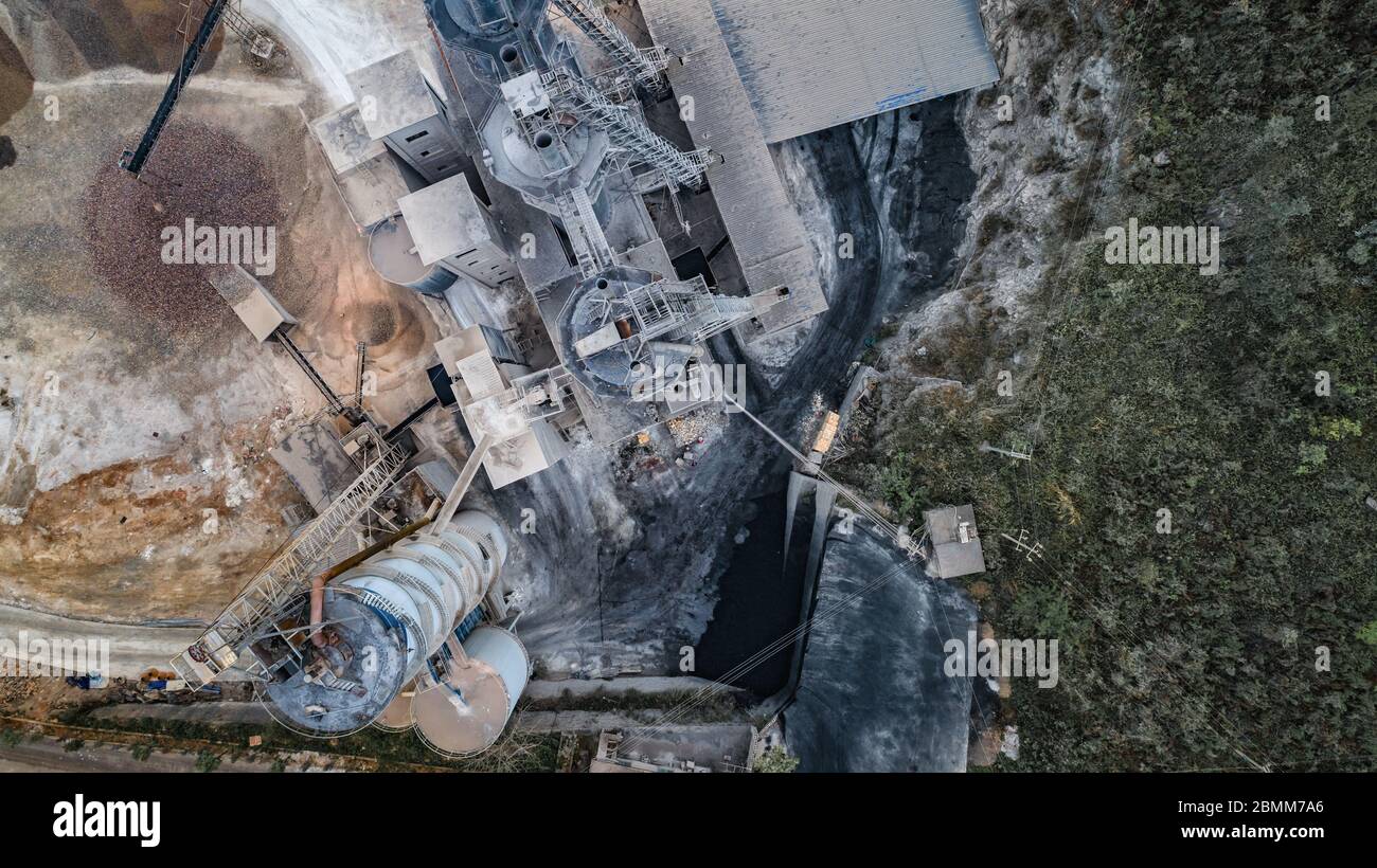 aerial view of construction material factory Stock Photo - Alamy