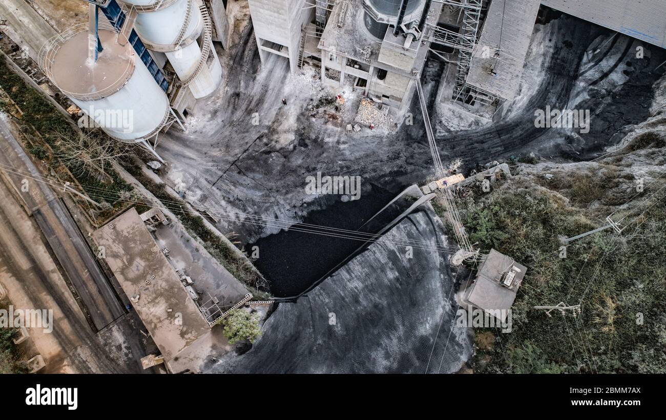 aerial view of construction material factory Stock Photo - Alamy
