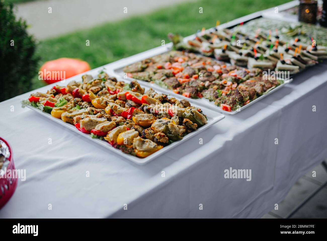 Delicious food at a wedding Stock Photo - Alamy