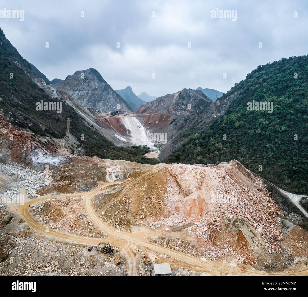 aerial view of construction material factory Stock Photo - Alamy